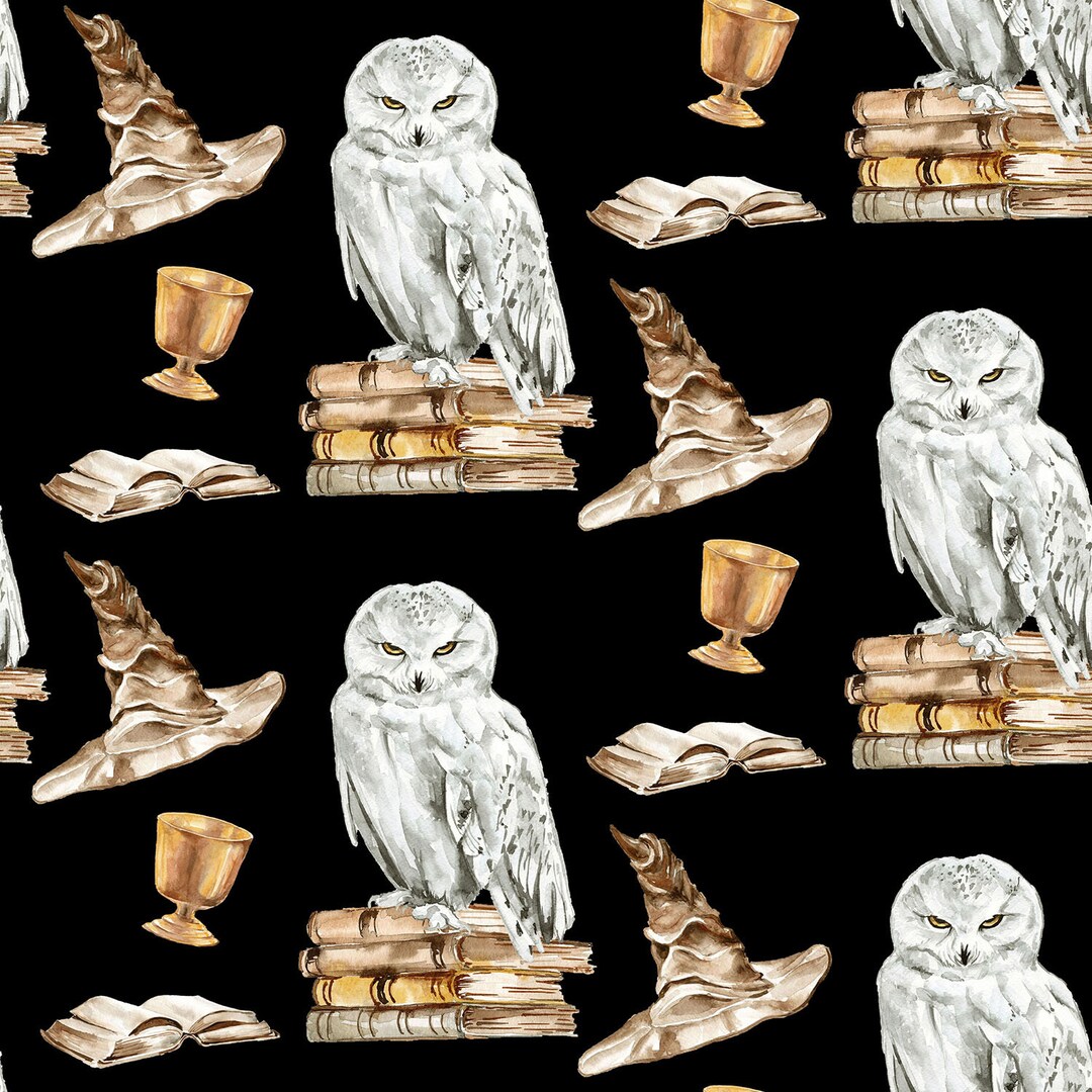 Wizard Fabric, Wizard Prints, Owl Fabric, Magic Fabric, Wizards Fabric ...