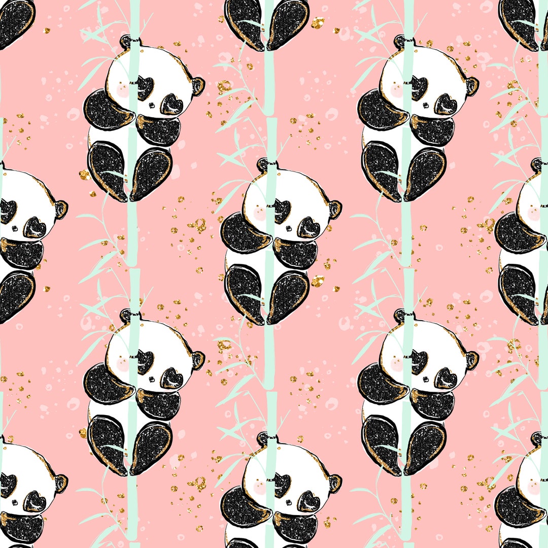 Panda Fabric Jungle Fabric Cotton Fabric Knit Fabric Fabric by the Yard ...