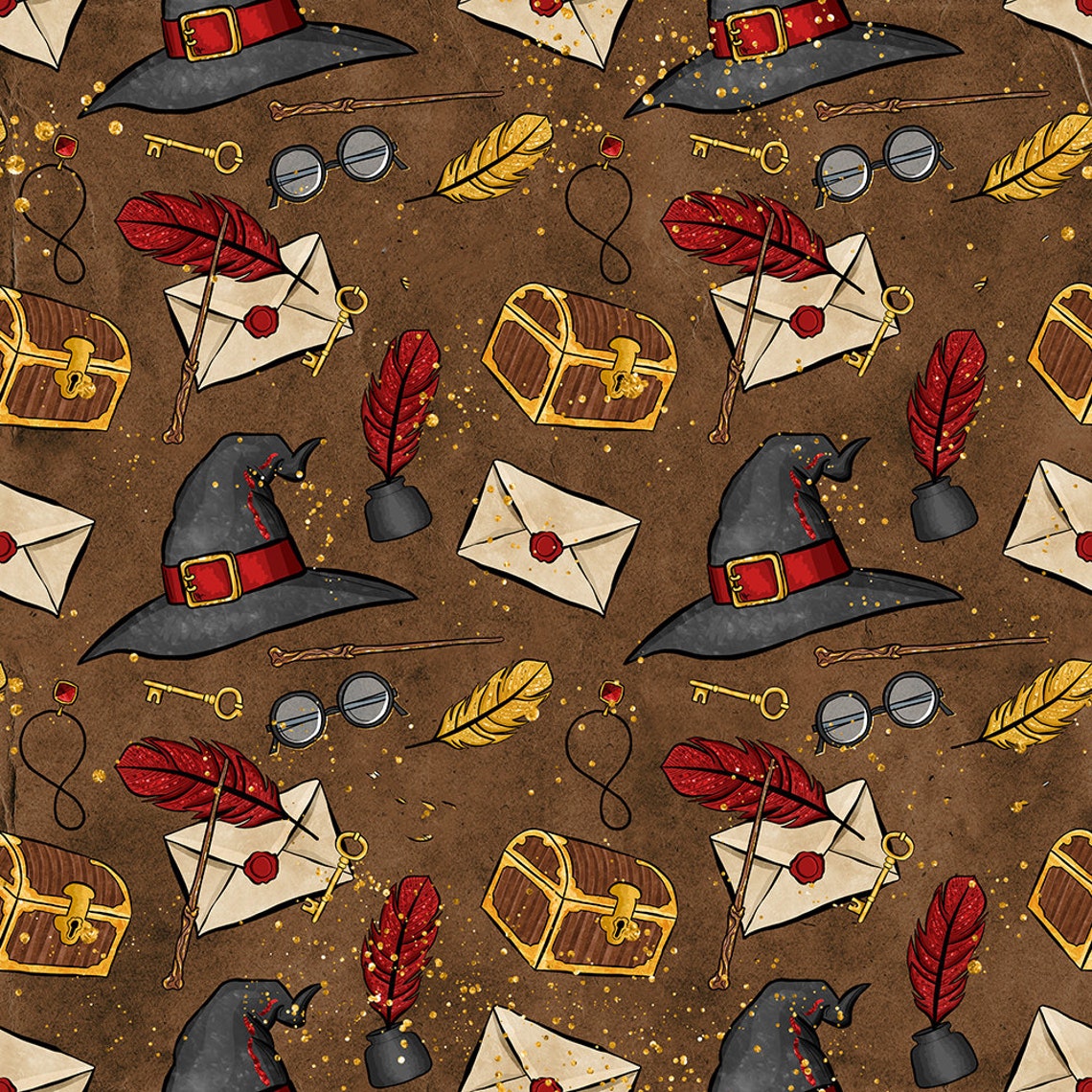 Wizard Fabric Wizard Prints Owl Fabric Magic Fabric | Etsy