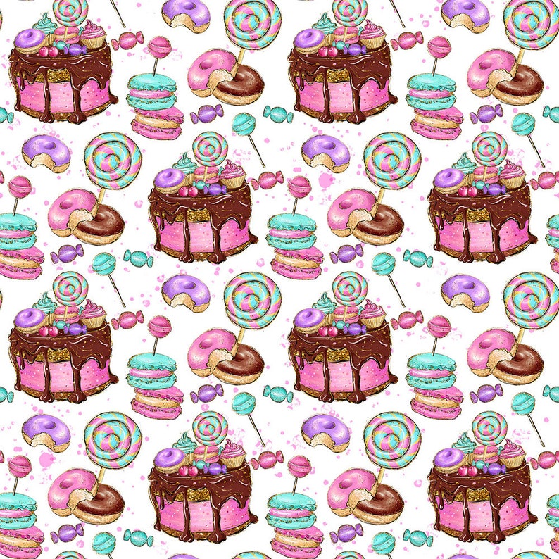 S20 Food Fabric Donut Fabric Candy Fabric Dessert - Etsy