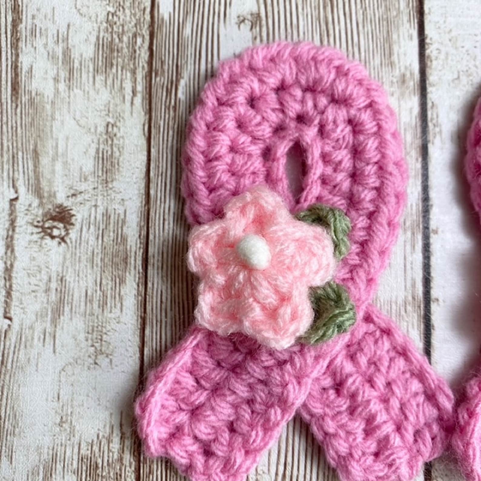 Cancer Ribbon Mini Crochet Applique Heads Pre-made Animal - Etsy