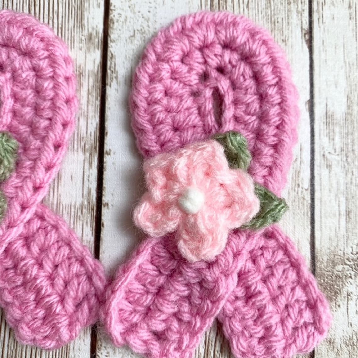 Cancer Ribbon Mini Crochet Applique Heads Pre-made Animal - Etsy