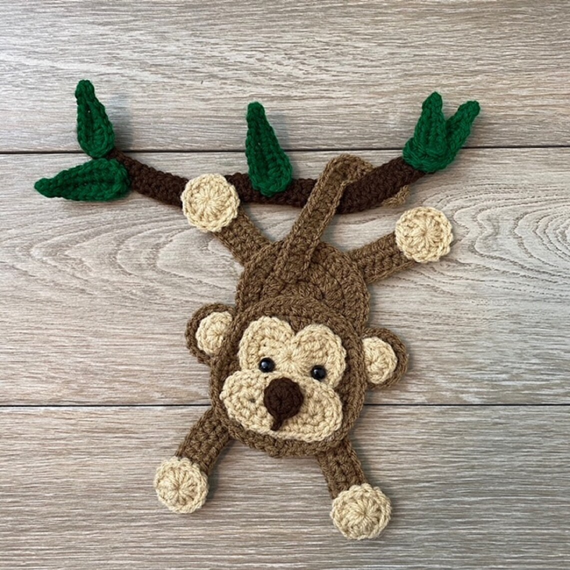 Monkey Crochet Applique Pre-made Animal Applique Crochet - Etsy