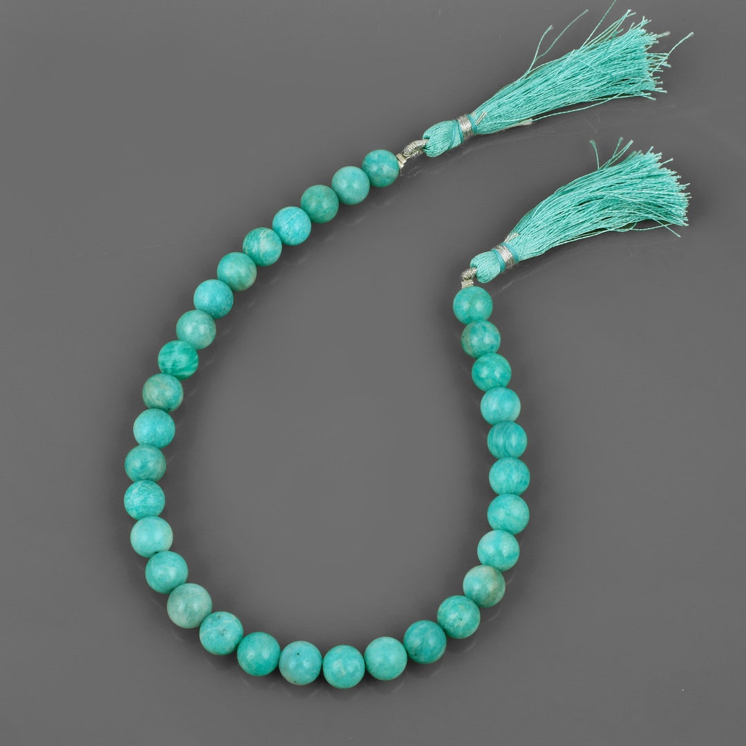 Natural Peruvian Amazonite Beads, 8 Mm Amazonite Smooth Round Beads ...