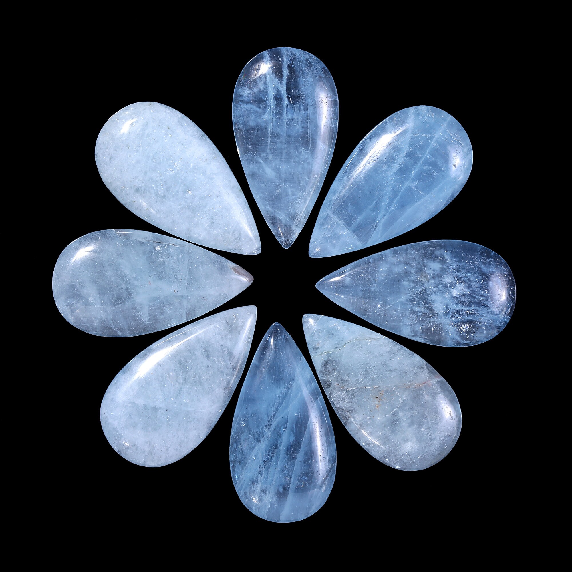 Natural Aquamarine Cabochon Sky Blue Aquamarine Pear Cabochon | Etsy