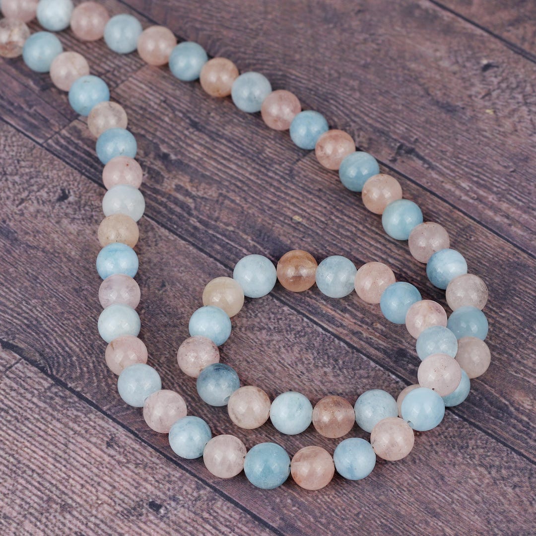 Brazilian Multi Beryl Plain Round Necklace, 8mm Beads, 45cm Length With ...