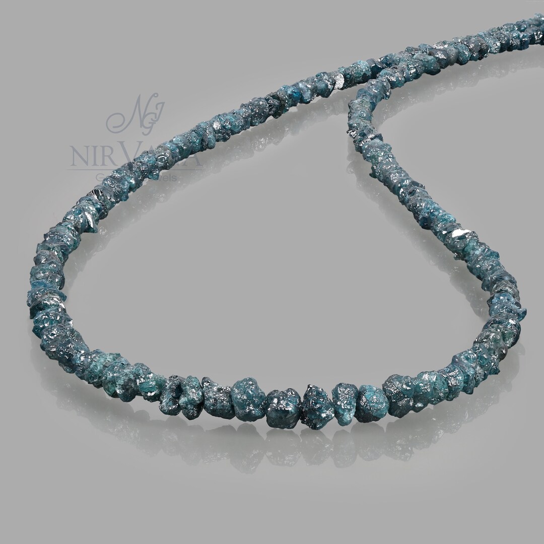 Natural Blue Diamond Necklace Diamond Raw Nugget Jewelry - Etsy