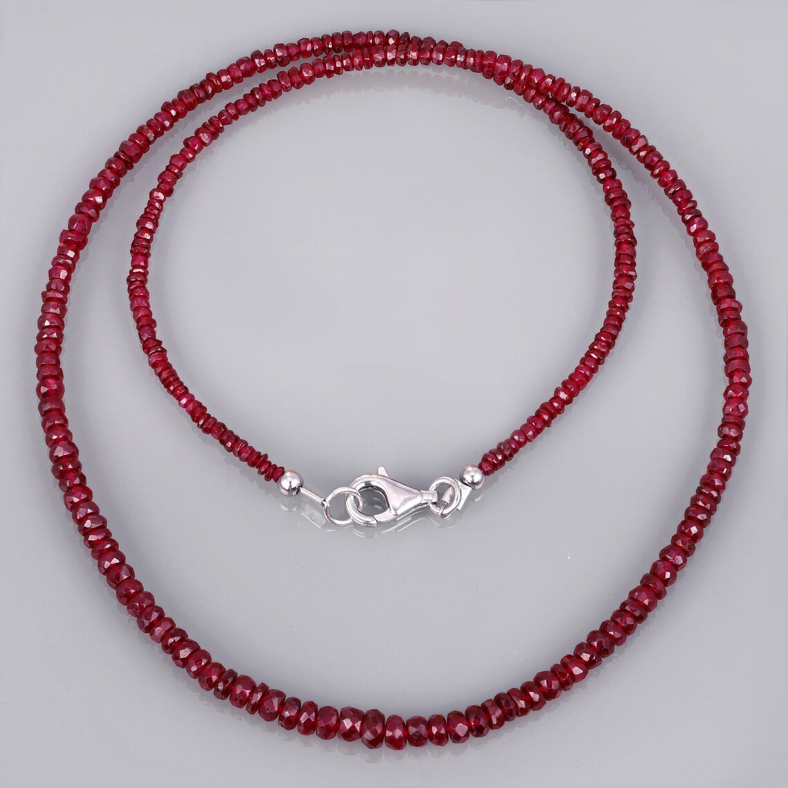 Ruby Necklace Beaded Necklace Gemstone Beads Necklace Red | Etsy