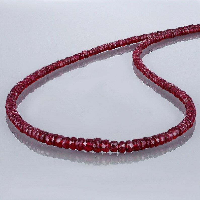 Ruby Necklace Beaded Necklace Gemstone Beads Necklace Red | Etsy