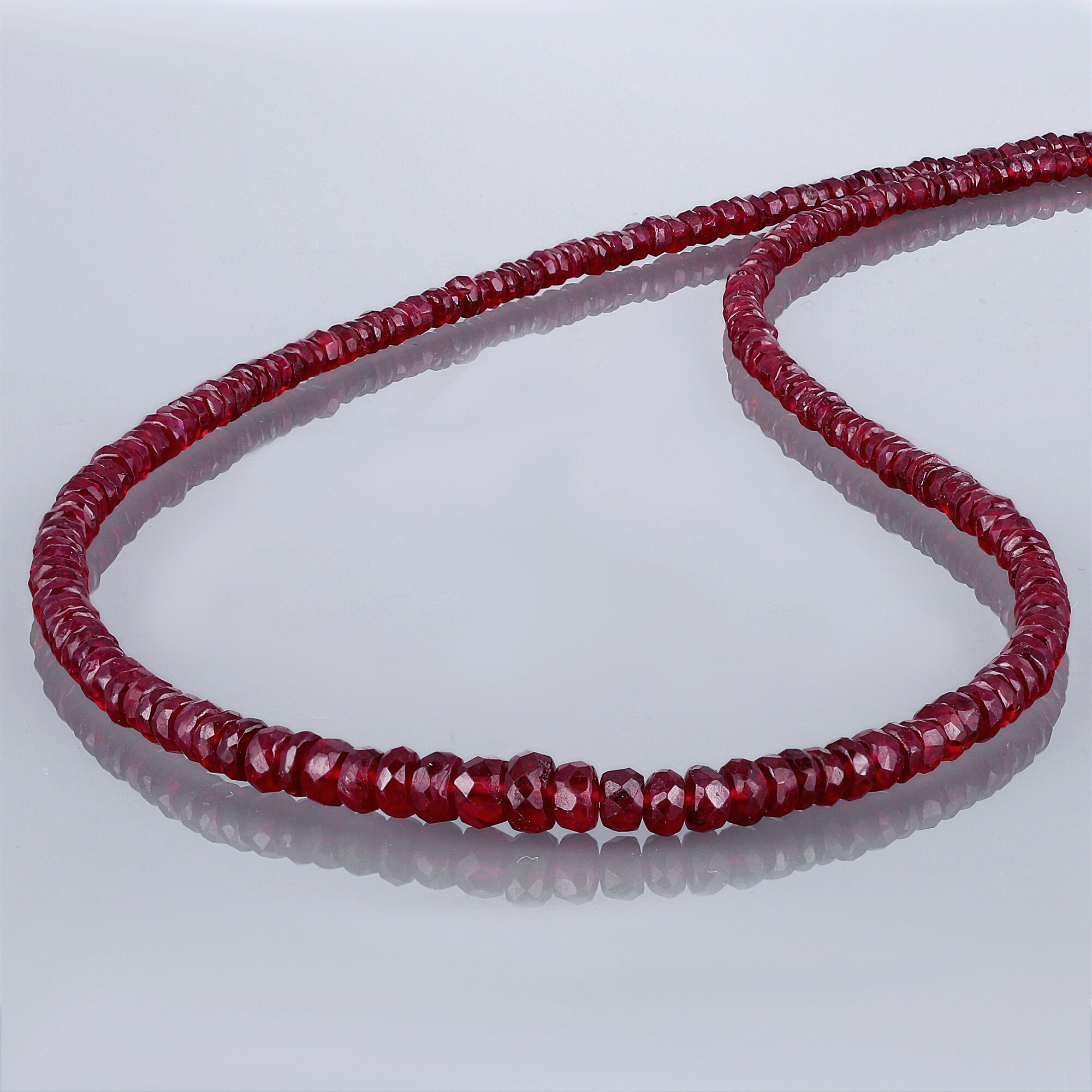 Ruby Necklace Beaded Necklace Gemstone Beads Necklace Red | Etsy