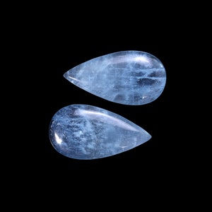 Natural Aquamarine Cabochon Sky Blue Aquamarine Pear Cabochon ...