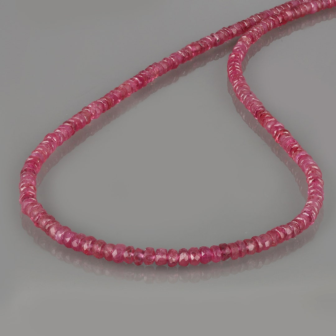 Ruby Necklace Beaded Necklace Gemstone Beads Necklace Red Necklace for ...