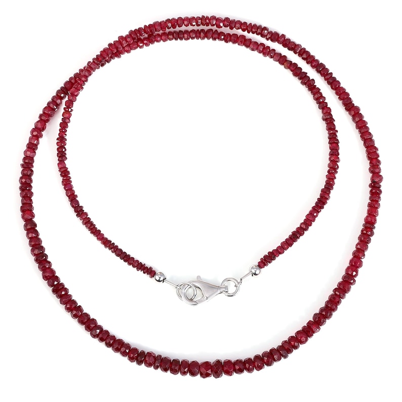 Ruby Necklace Beaded Necklace Gemstone beads necklace red | Etsy