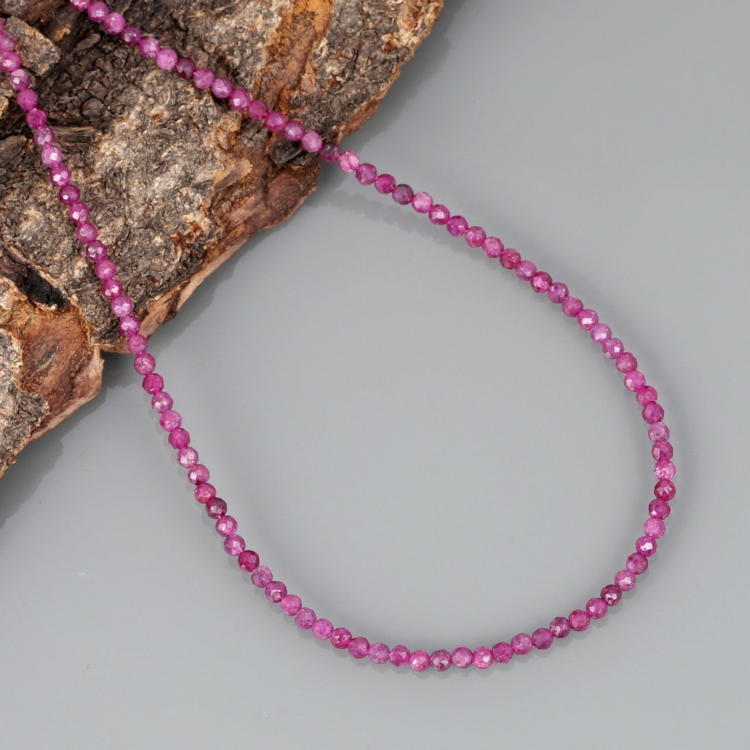 Natural Ruby Necklace, Minimalist Necklace, Gemstone Necklace, Chain ...