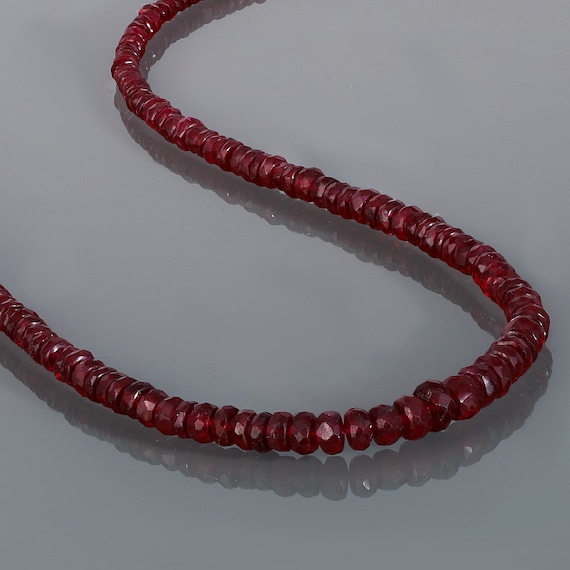 Ruby Necklace Beaded Necklace Gemstone beads necklace red | Etsy