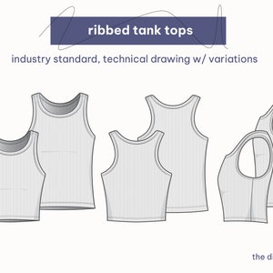Rib Cropped Crop Top Vector Mockup Pack Fashion Illustrator Vector Tech ...