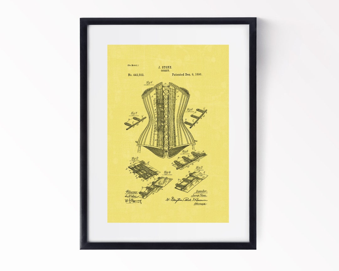 Corset Patent Print Victorian Fashion Underwear Vintage Ladies Design ...