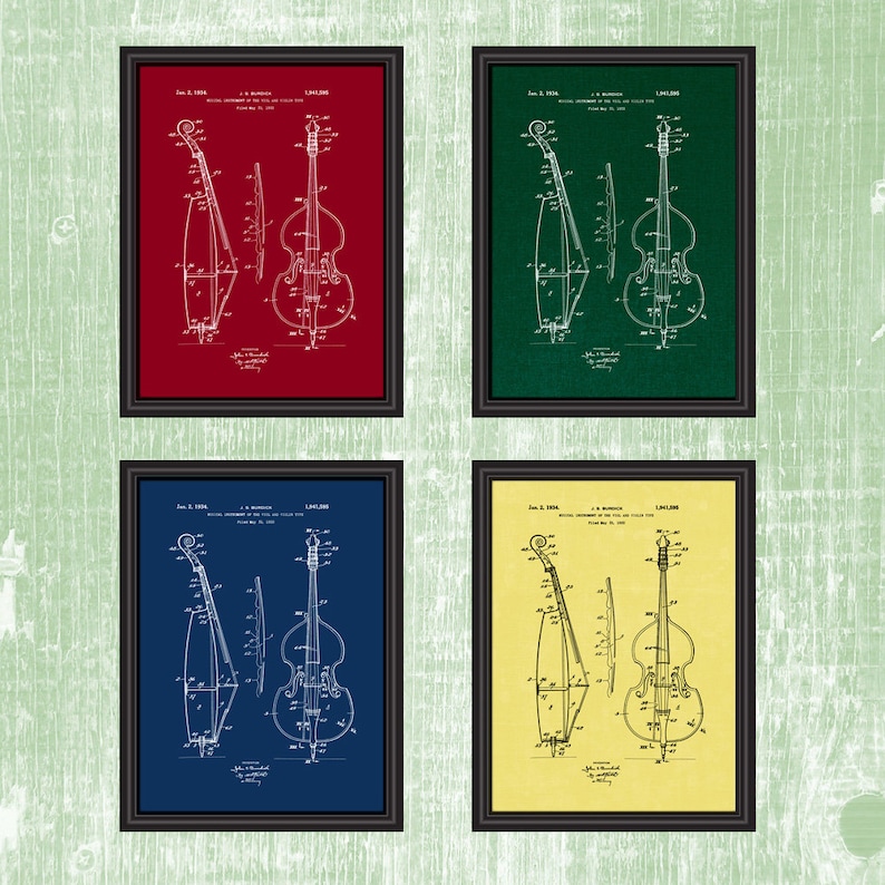 Violin Print Rare 1934 Aluminium Viol Patent Violinist Gift | Etsy