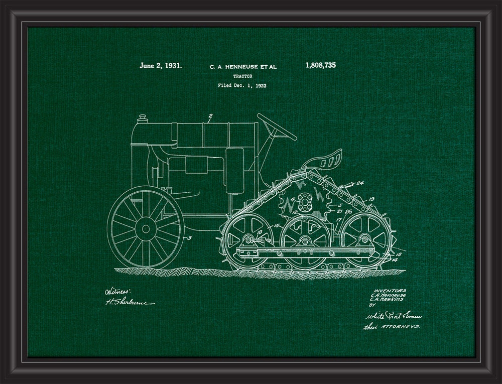 Tractor Patent Print Vintage Farm Machinery Blueprint Farmer | Etsy