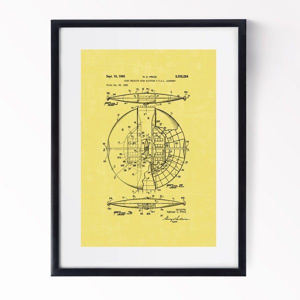 Orville Wilbur Wright Brothers Blueprint Flying Machine Print Airplane ...