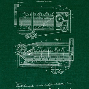Thresher Patent Print Threshing Machine Agriculture Blueprint Vintage ...