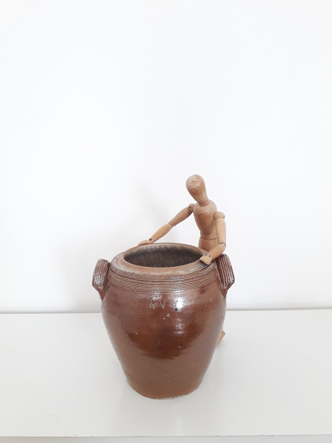 Old Confit/fat Pot N 4 in Glazed Stoneware 1960 - Etsy