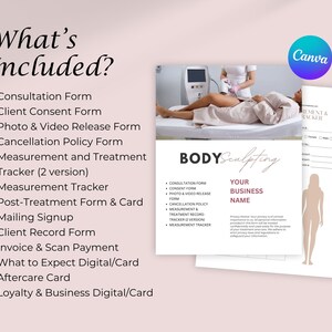 Editable Forms for Body Sculpting, Consent Forms, Canva Editable ...