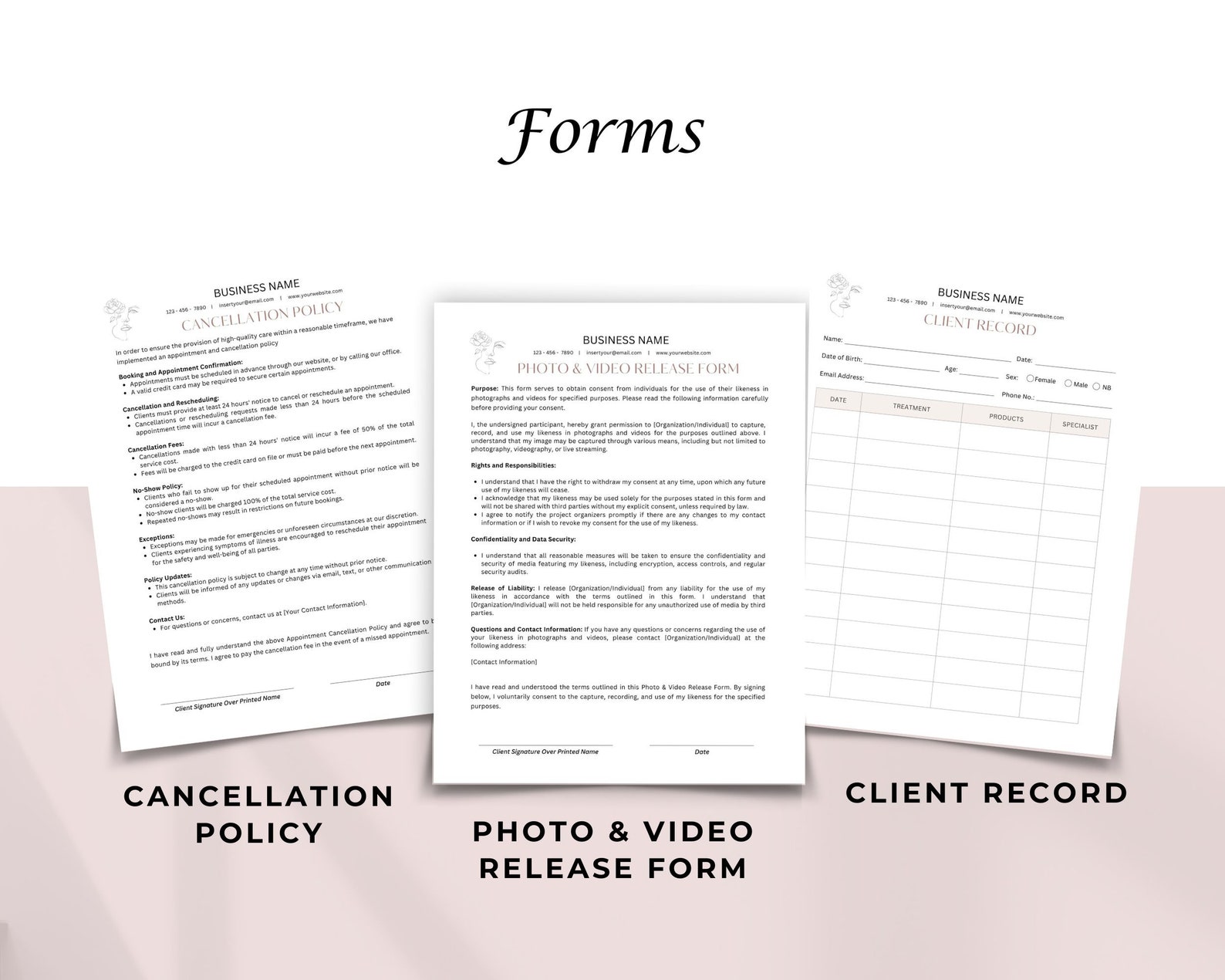 Editable Facial Treatment Forms, Esthetician Templates, Printable ...