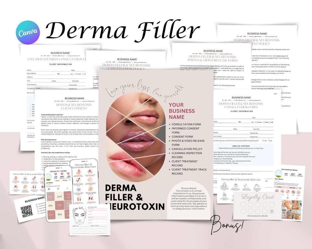 Editable Dermal Filler, Botox, Consultation Forms, Consent Form ...
