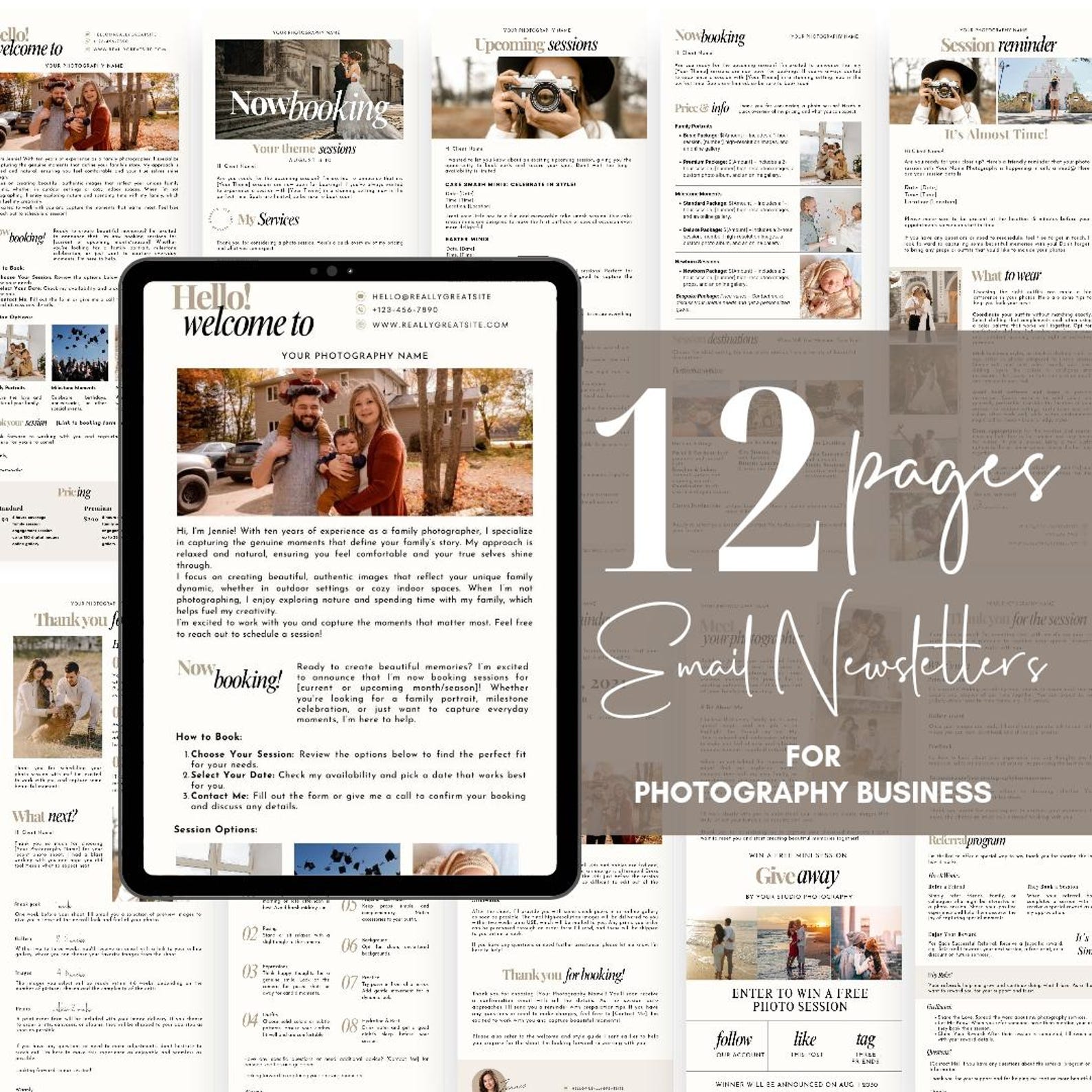 Photography Email Newsletter Templates, Photographer Email Templates ...
