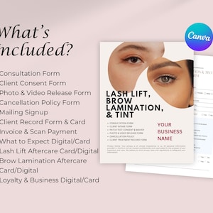 Editable Lash Lift and Brow Lamination Templates, Esthetician Forms ...
