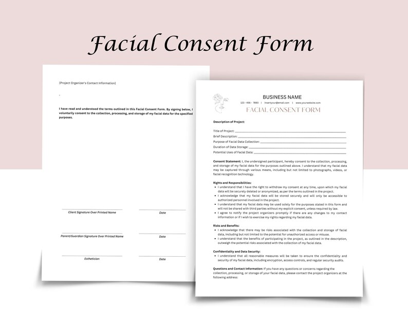 Editable Facial Treatment Forms, Esthetician Templates, Printable ...