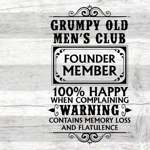 Grumpy Old Man Club Svg - Etsy Hong Kong