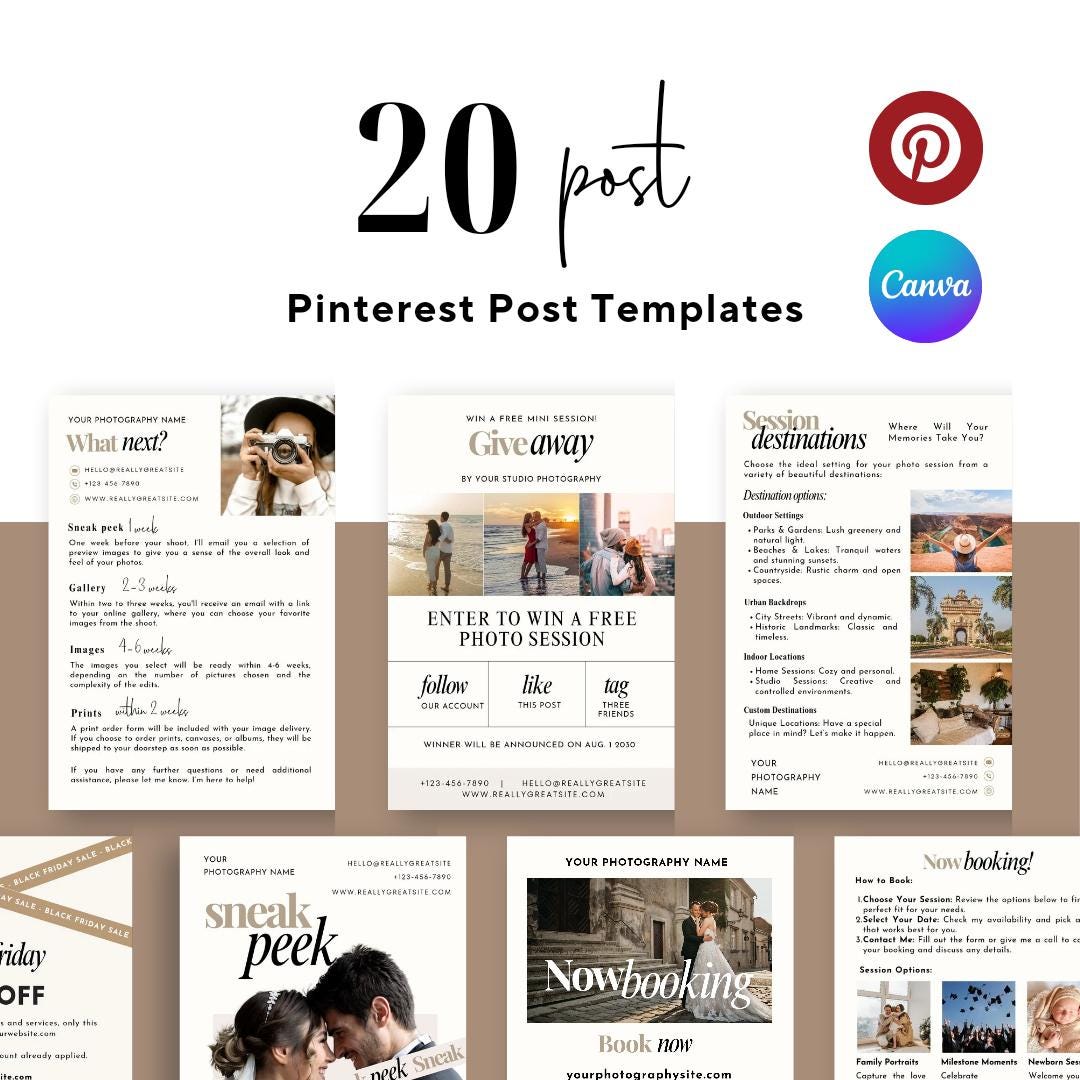 Photography Pinterest Templates, Photographer Pinterest Templates ...