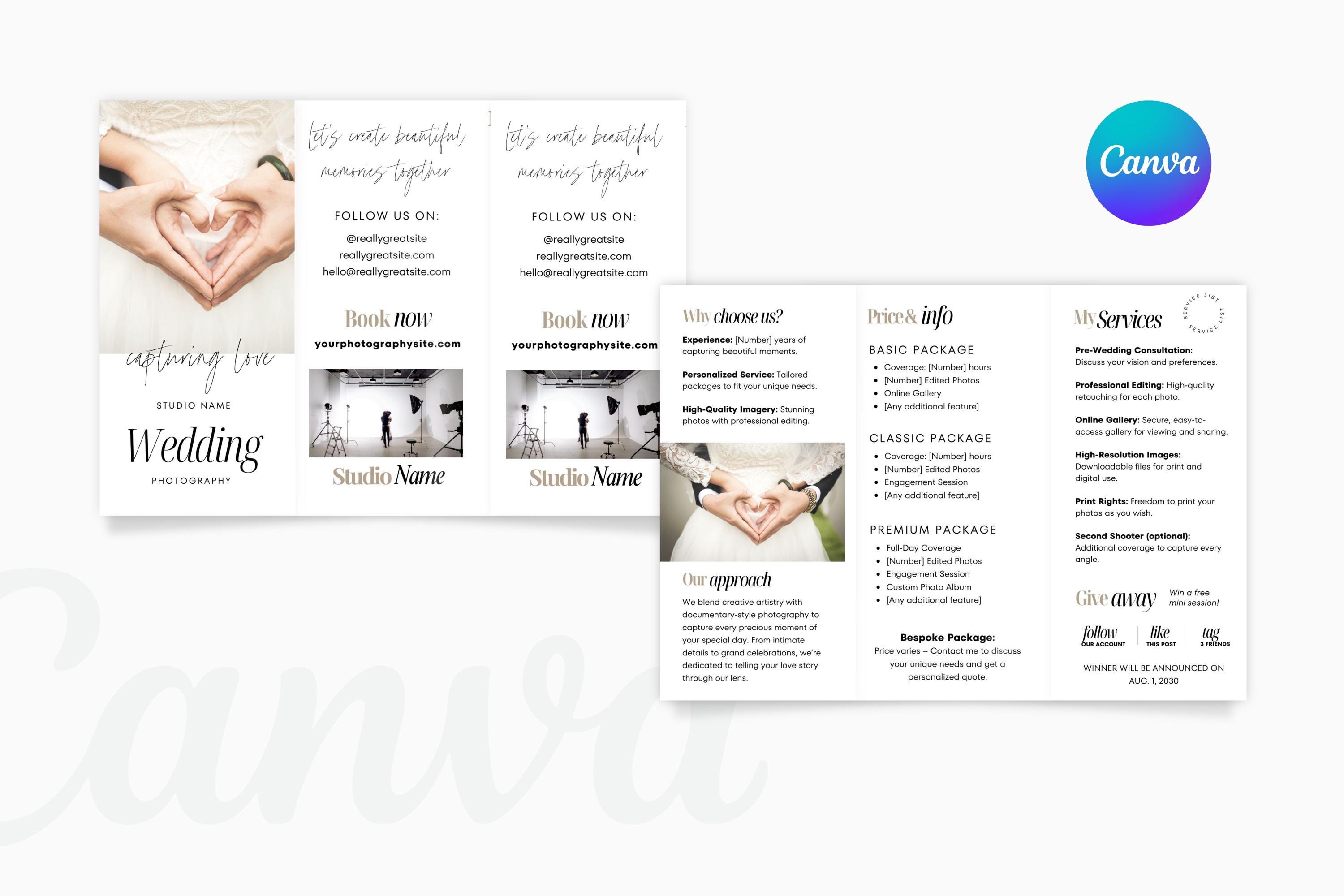 Photography Trifold Template, Photographer Welcome Packet Guide ...