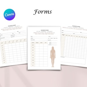 Editable Forms for Body Sculpting, Consent Forms, Canva Editable ...