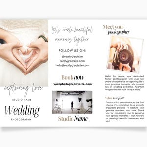 Photography Trifold Template, Photographer Welcome Packet Guide ...