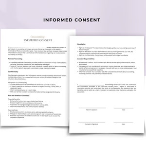 Counseling Intake Form, Informed Consent for Counseling and ...