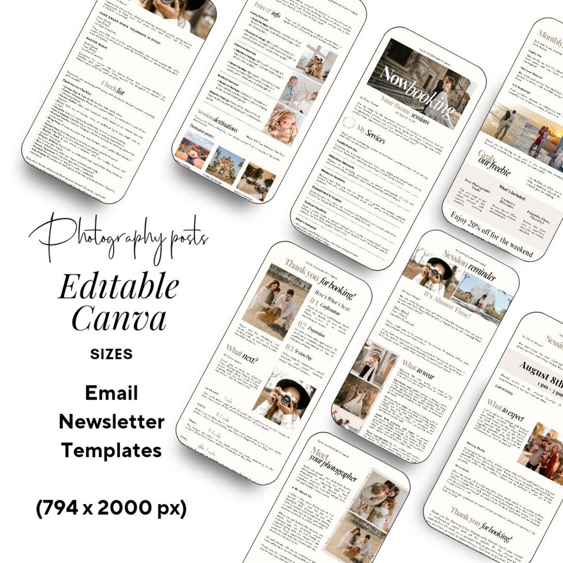 Photography Email Newsletter Templates, Photographer Email Templates ...