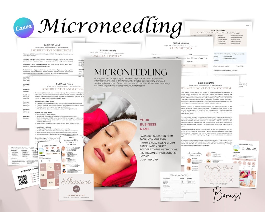 Microneedling Forms, Editable Microneedling Consent Templates ...