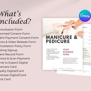 Editable Nail Forms, Nail Consultation, Pedicure Forms, Nail Aftercare ...