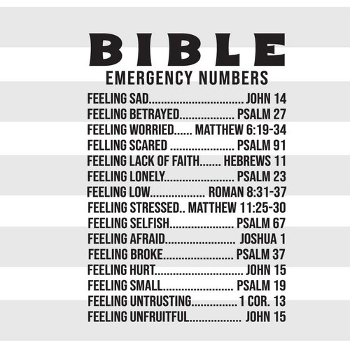 Bible Emergency Numbers SVG PNG FILE Digital Download - Etsy