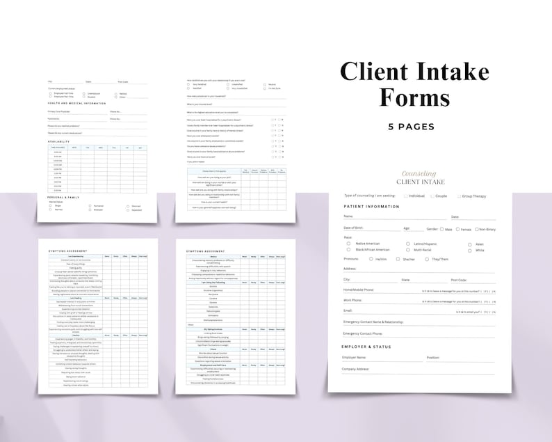 Counseling Intake Form, Informed Consent for Counseling and ...