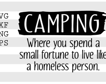 Camping Homeless Person Svg | Etsy