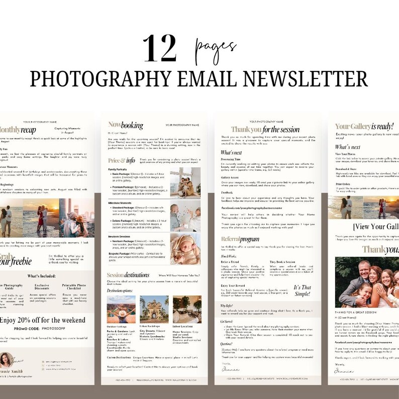 Photography Email Newsletter Templates, Photographer Email Templates ...