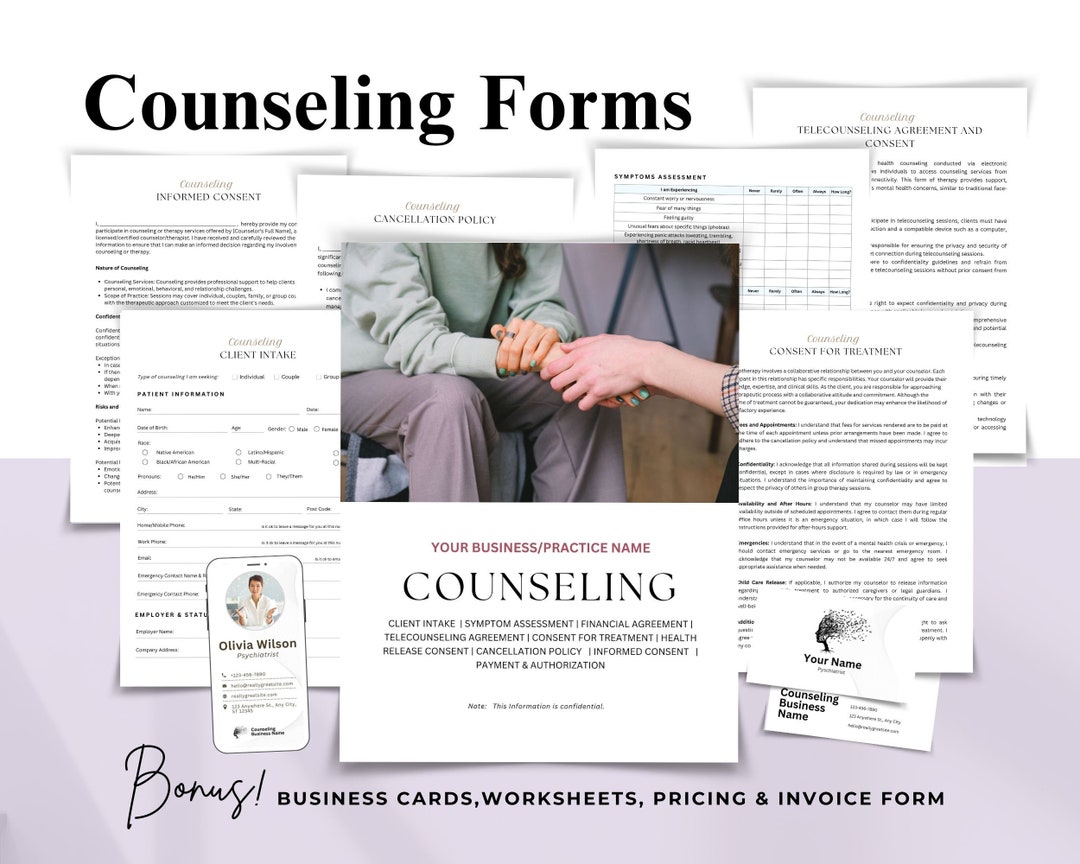 Counseling Intake Form, Informed Consent for Counseling and ...