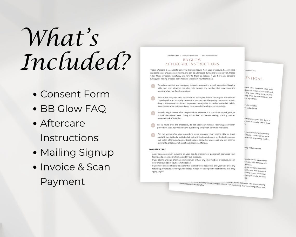 BB Glow Forms, Client Consent Form, Invoice Template, Business Card ...