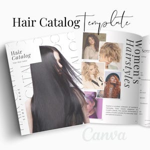 Hair Catalog Canva Template, Product Catalogue, Hair Salon Guide ...