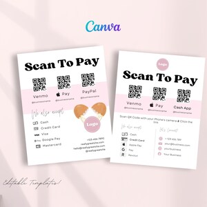 Scan to Pay Forms Printable, Virtual Tip Jar, Leave Us a Review Form ...