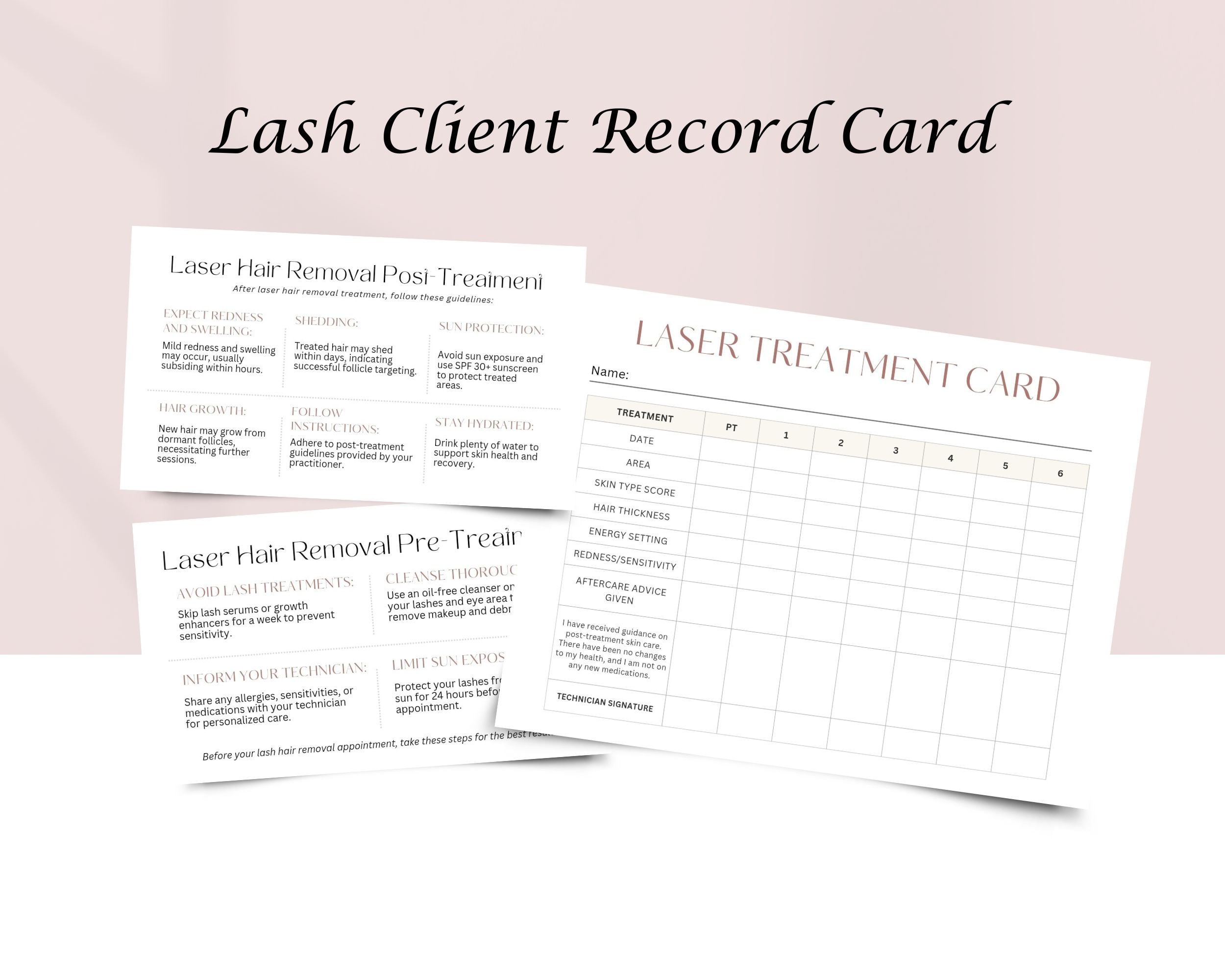 Editable Laser Hair Removal Consent Forms, Intake Form, Fitzpatrick ...